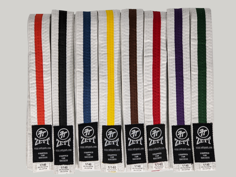 Zett White Belt With Colour Stripe Zettsports